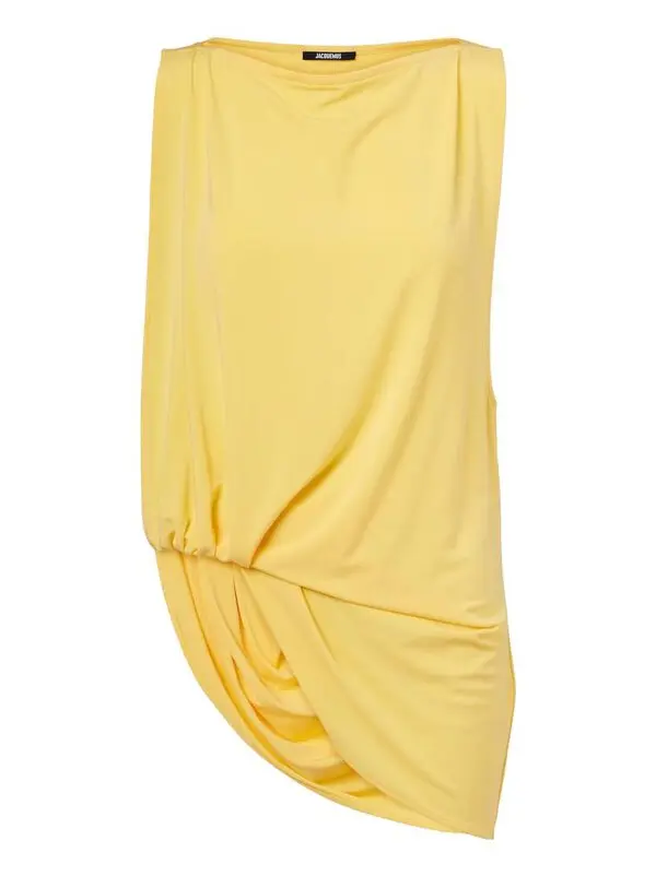 Jacquemus Draped Jersey Top - Yellow