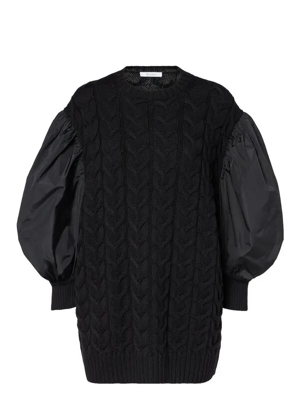 Max Mara Ancella Knitted Wool Mini Dress - Black