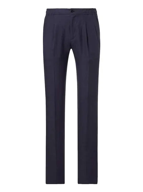 Rubinacci Linen Tapered Trousers - Blue