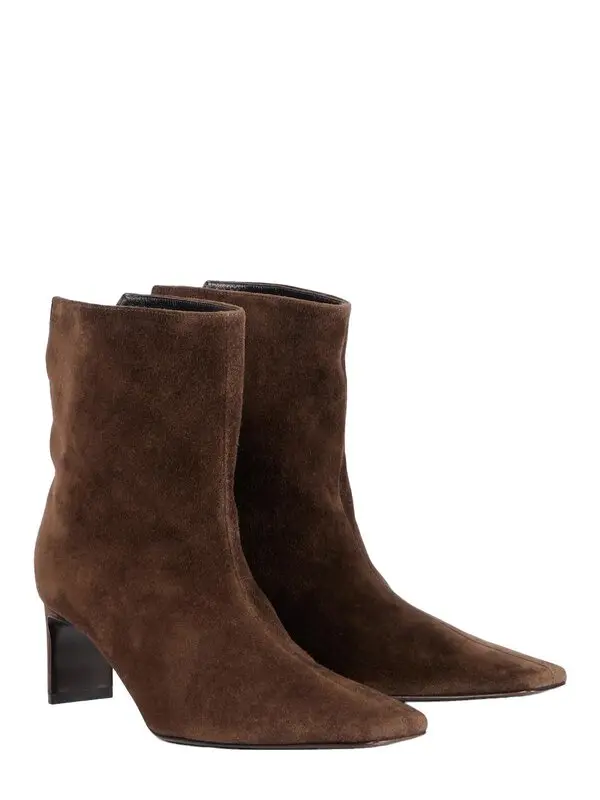 Khaite Ona 55 Suede Ankle Boots - Brown