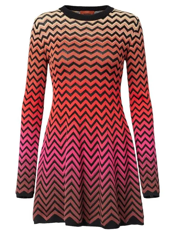 Missoni Zig Zag Ombre Cotton-blend Minidress - Multicoloured
