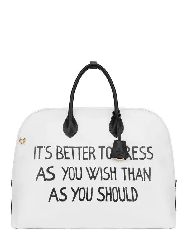 Moschino Print Leather Tote - White