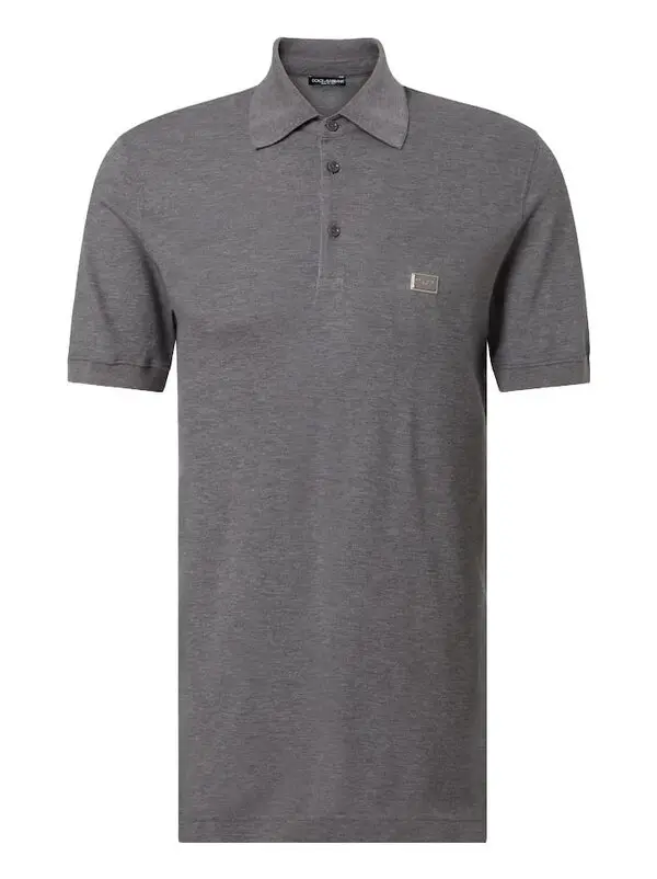 Dolce & Gabbana Cotton Pique Polo Shirt - Grey