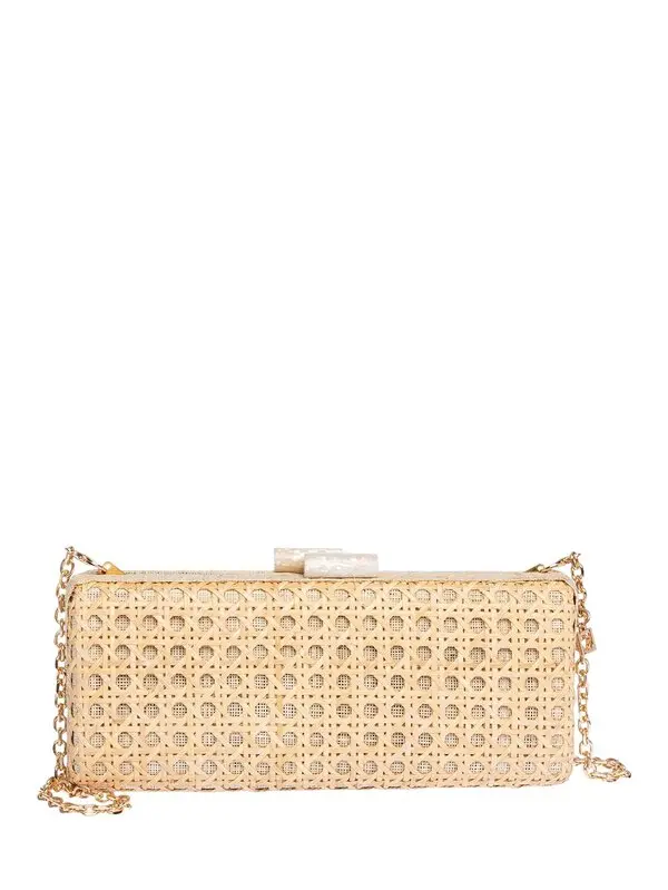 RAFE Alessandra Cutout Woven Clutch - Natural