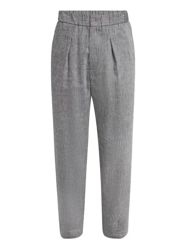 Giorgio Armani Linen-wool Trousers - Multi Gray
