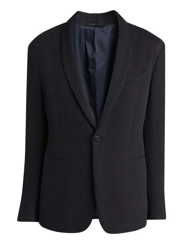 Giorgio Armani Honeycomb Shawl Sport Coat - Black