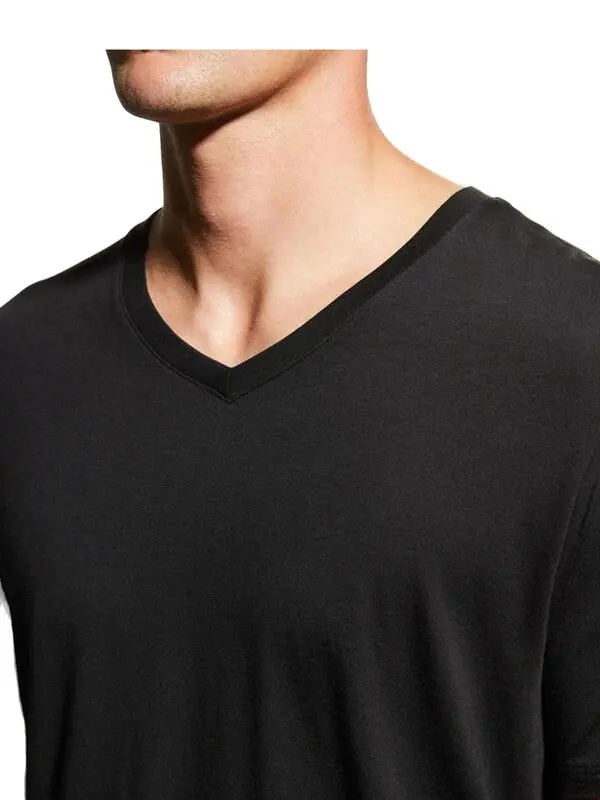 Vince Short-sleeve V-neck Jersey T-shirt, Gray - Black