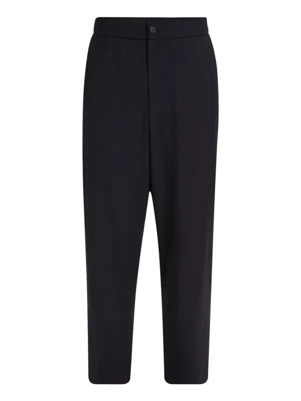 Giorgio Armani Wool Crepe Trousers - Black