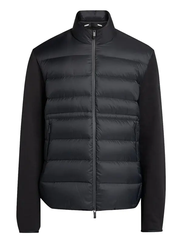 Moncler Zip-up Down Knit Combo Jacket - Black