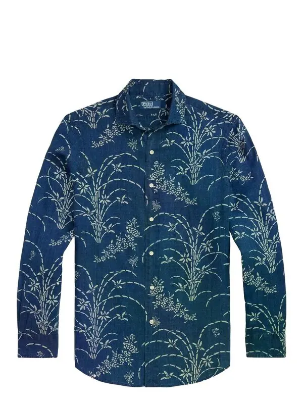 Polo Ralph Lauren Floral-print Linen Shirt - Blue