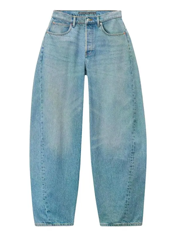 Alexander Wang Graphic-print Wide Leg Jeans - Blue