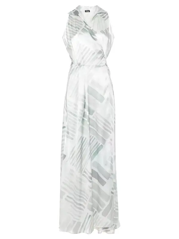 Kiton Abstract-print Maxi Dress - Grey