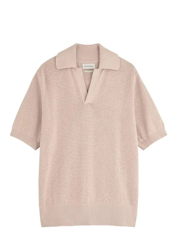 Oliver Spencer Penhale Pointelle-knit Cotton Polo Shirt - Pink