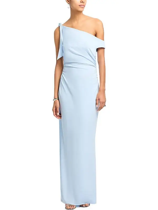 WAYF Say Less Ruched Midi Dress - Baby Blue