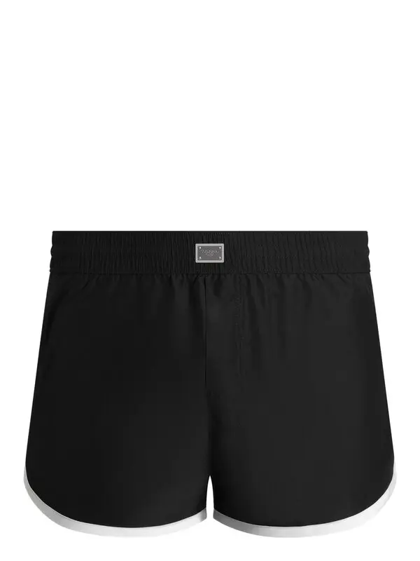 Dolce & Gabbana Short Swim Trunks With Logo - Multicolor