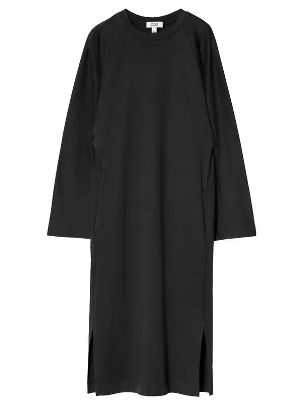 Cos Cotton-jersey Midi Column Dress - Black