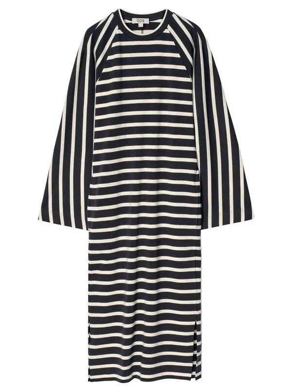 Cos Cotton-jersey Midi Column Dress - Navy