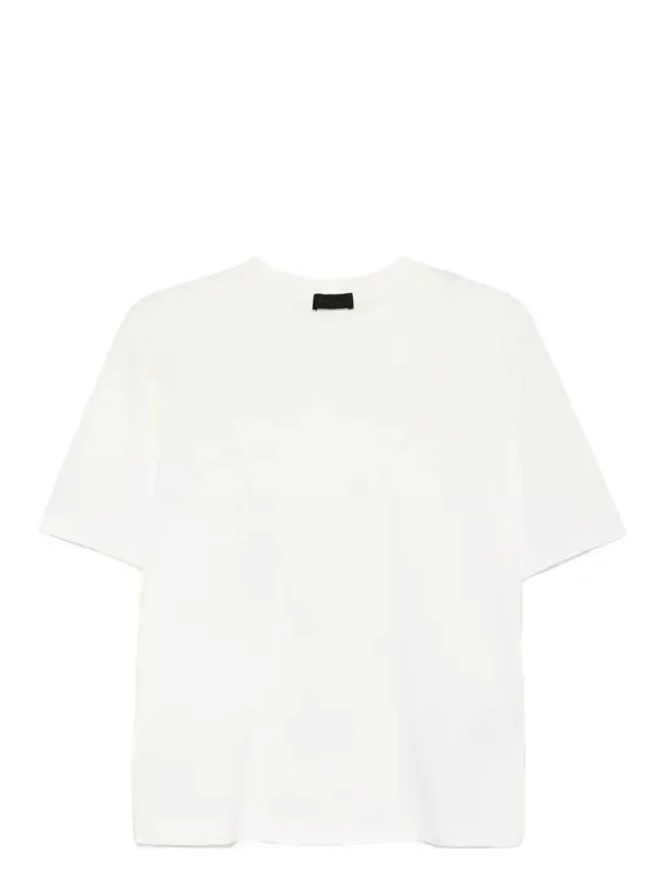 Moncler Rubberised-logo Cotton T-shirt - White