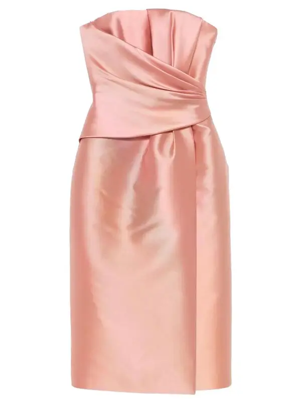 Alberta Ferretti Strapless Midi Dress - Pink