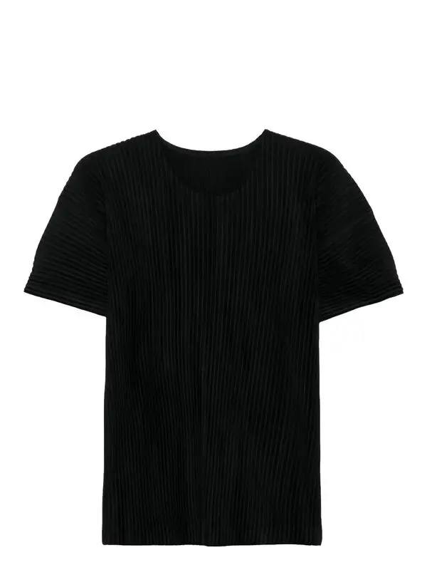 Issey Miyake Plissé-effect T-shirt - Black