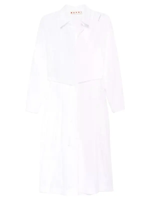 Marni Organic-cotton Shirt Dress - White