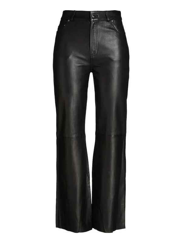 Maje Leather Flared Pants - Black