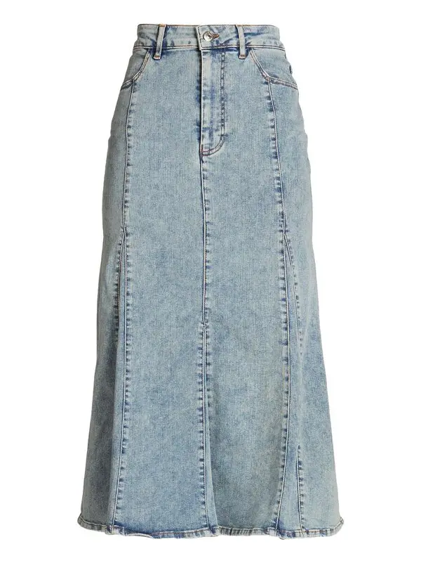 Maje Denim Midi Skirt - Light Denim