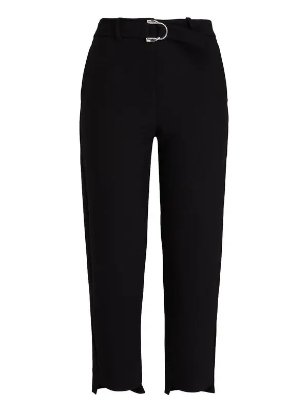 Maje Cropped Belted Tapered Pants - Black