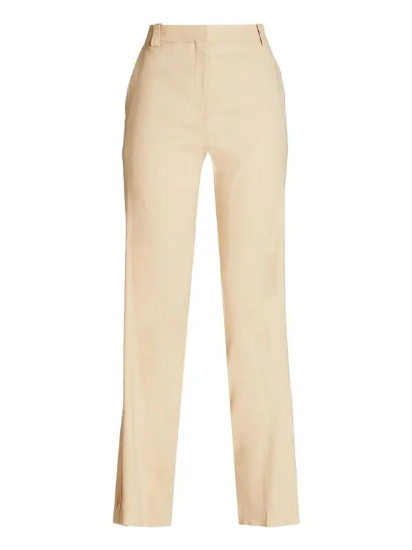 Maje Herringbone Linen-blend Straight-leg Pants - Beige