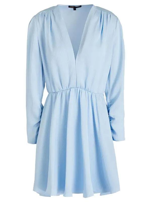 Maje Hammered Crepe Mini Dress - Light Blue