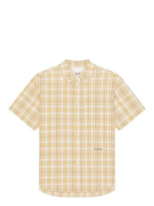 AFTER PRAY Madras Check Short Sleeve Shirt - Yellow