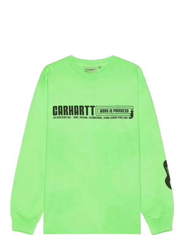 Carhartt Work In Progress Industry T-shirt In Green - Garment Dyed Lumo Green & Black