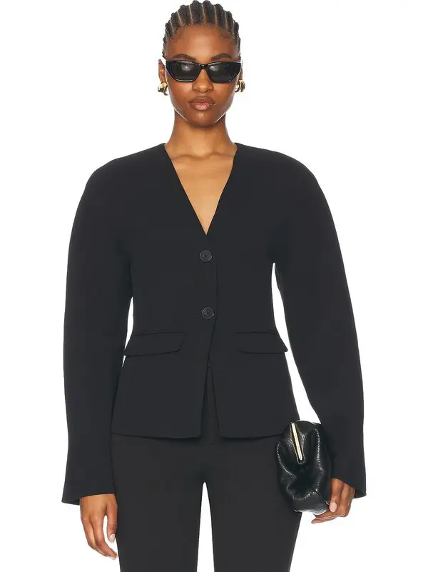 EAVES Gal Polished Crepe Blazer - Black