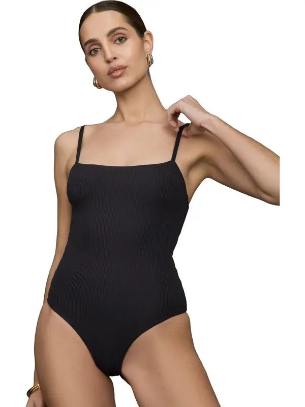Carbon38 Ribbed Melt Bodysuit - Black