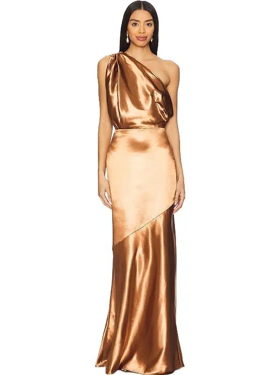 LOVERS AND FRIENDS Sheridan Gown - Copper Brown