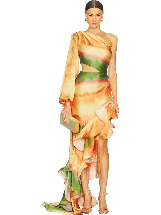BRONX AND BRONCO Hanna Horizon Gown - Orange Multi