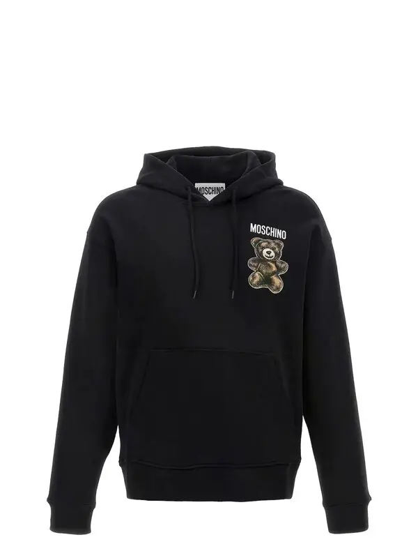 Moschino Teddy-print Hoodie - Black