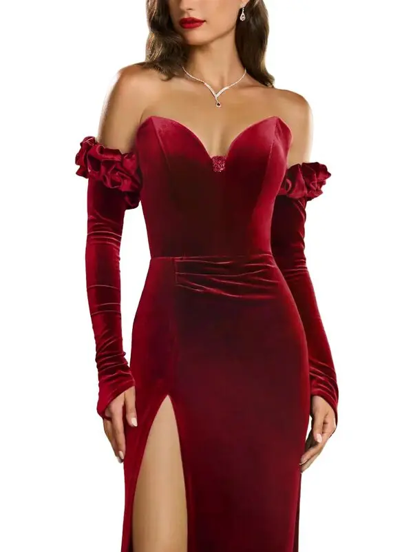 CRISTALLINI Brigitte Maxi Gown - Red