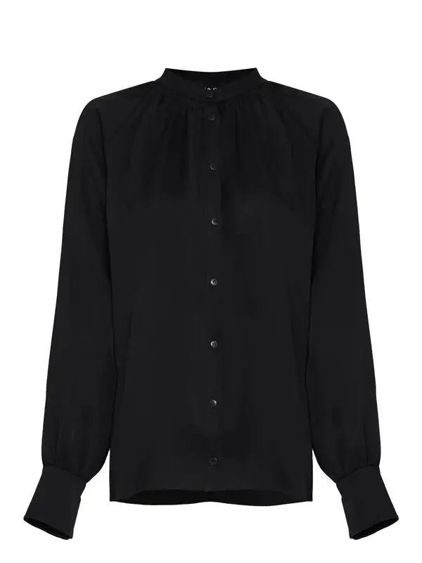 GLORIA COELHO Band-collar Shirt - Black