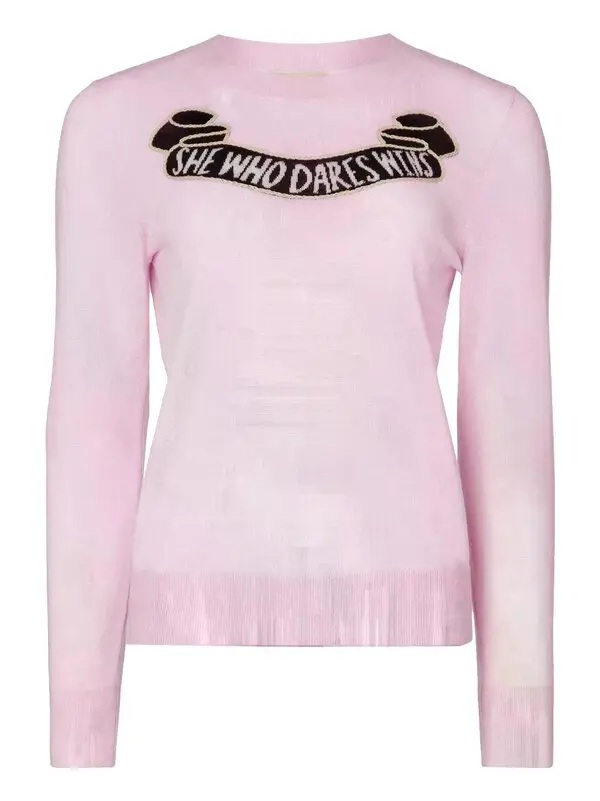 TEMPERLEY LONDON She Who Dares Wins Jumper - Pink