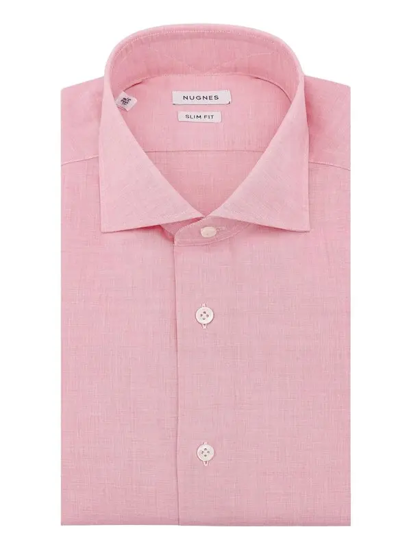 NUGNES 1920 Slim Fit Cotton Shirt - Pink