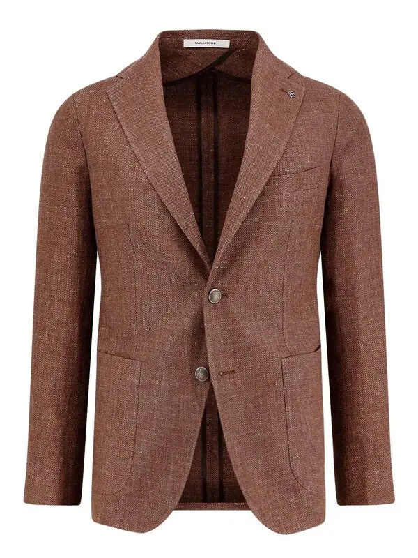 Tagliatore Montecarlo Linen And Cotton Blazer - Brown