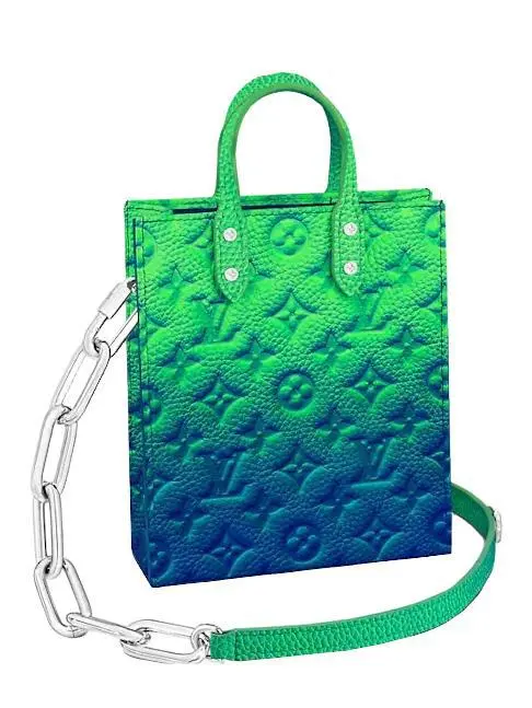 LOUIS VUITTON Sac Plat Xs Taurillon Illusion - Blue/green