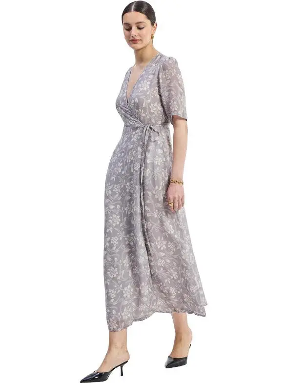 REISTOR Maxi Wrap Dress - Floral