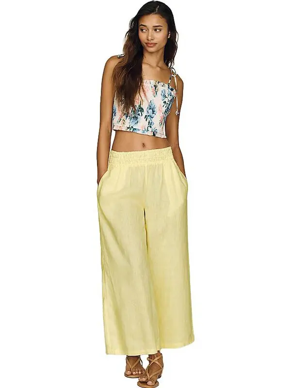 THE SOMERSET COLLECTION BY ANTHROPOLOGIE The Somerset Collection Linen Pull-on Pants - Lemonade