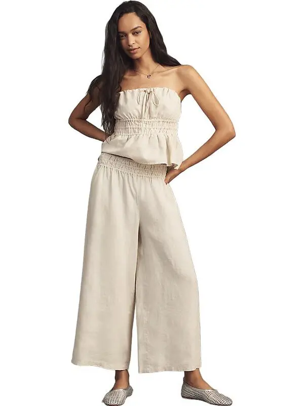 THE SOMERSET COLLECTION BY ANTHROPOLOGIE The Somerset Collection Linen Pull-on Pants - Sand