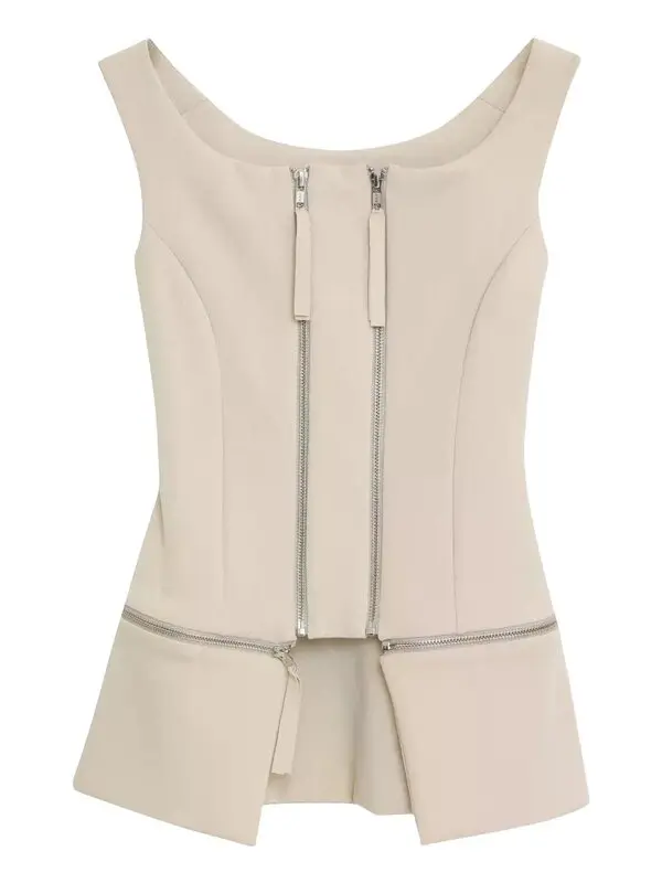 GLORIA COELHO Double-zipper Top - Neutrals