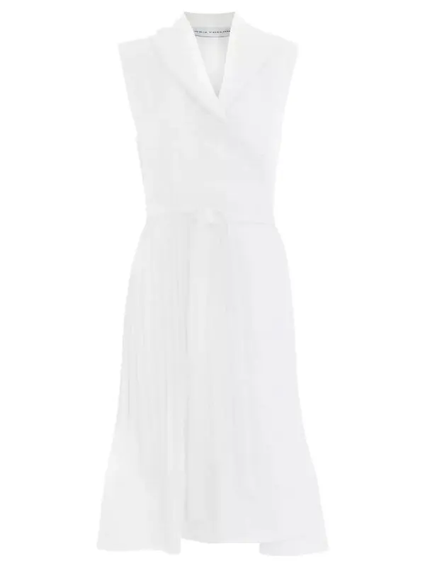 GLORIA COELHO Wrap Plissé Mini Dress - White