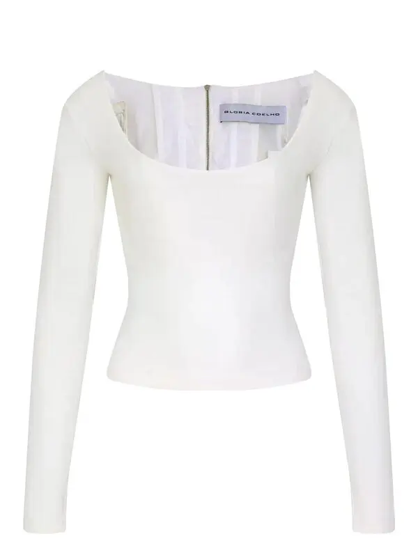 GLORIA COELHO Corselet Top - White