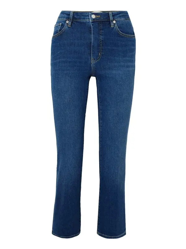 FRAME The Pencil Cropped High-rise Slim-leg Jeans - Blue